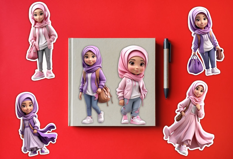Muslim Hijabi Girl | Islamic Digital Planner Sticker | Cute Kids ...