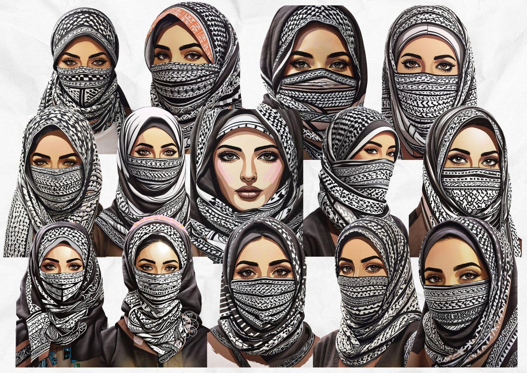 Palestine Hijab Woman, Keffiyah , Muslim Woman PNG Clipart, Hijab Woman ...