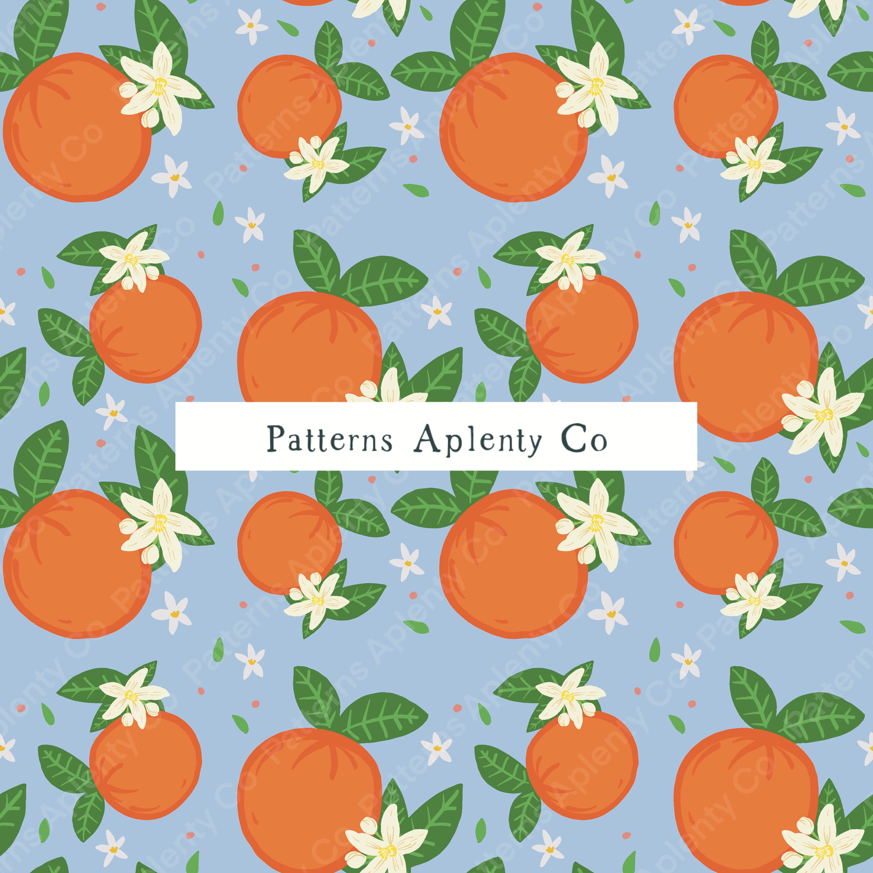 Florida Orange Blossom State Flower Seamless Repeat Pattern Digital ...