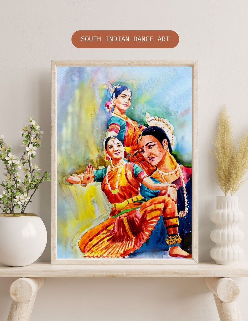 Indian Dance Watercolor Art | South Indian Dance Art | Desi Art ...