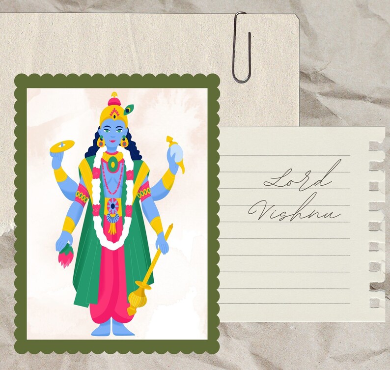 Lord Vishnu Illustration | Hindu God Art | Vishnu Art | Vishnu Wall ...