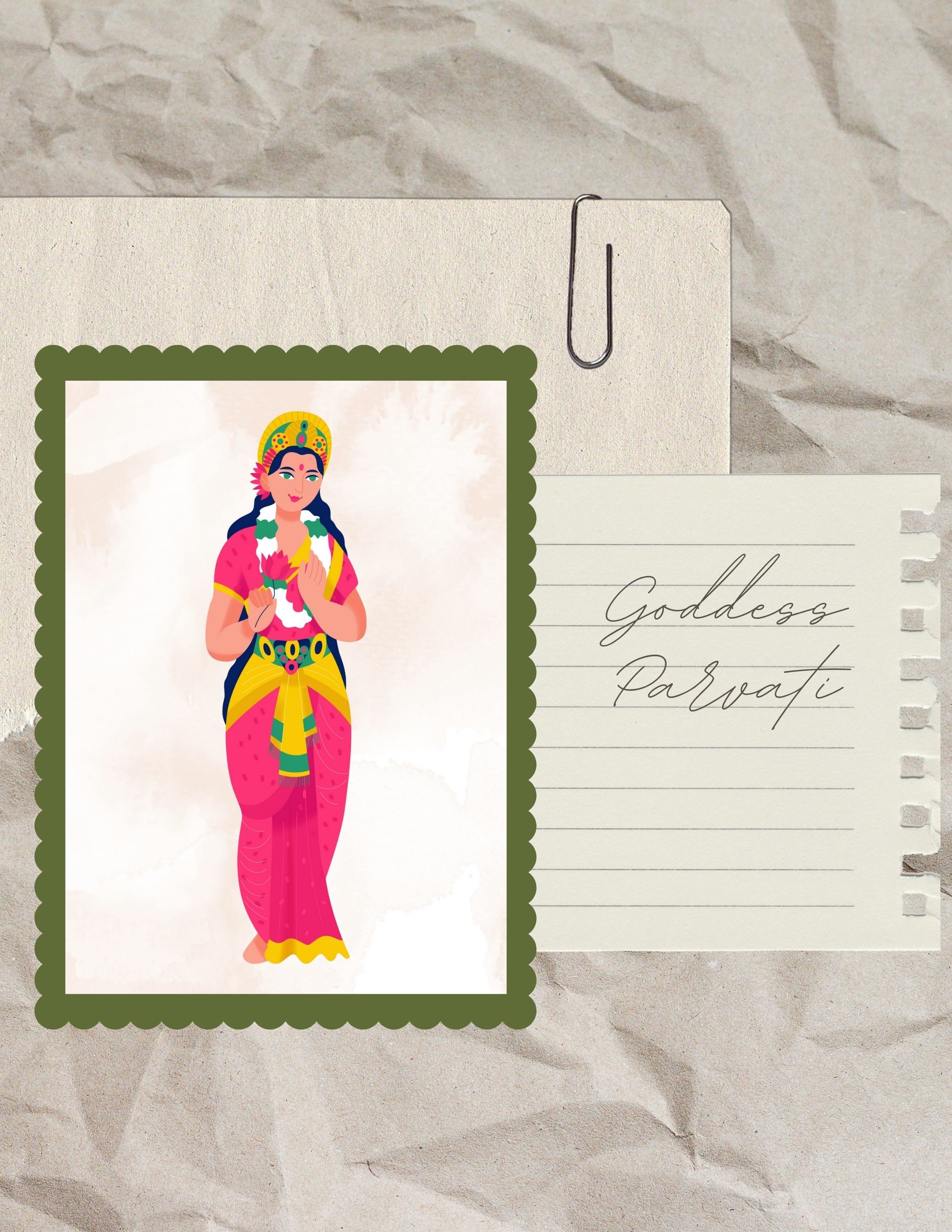 Goddess Parvati Illustration | Hindu God Art | Parvati Art | Parvati ...
