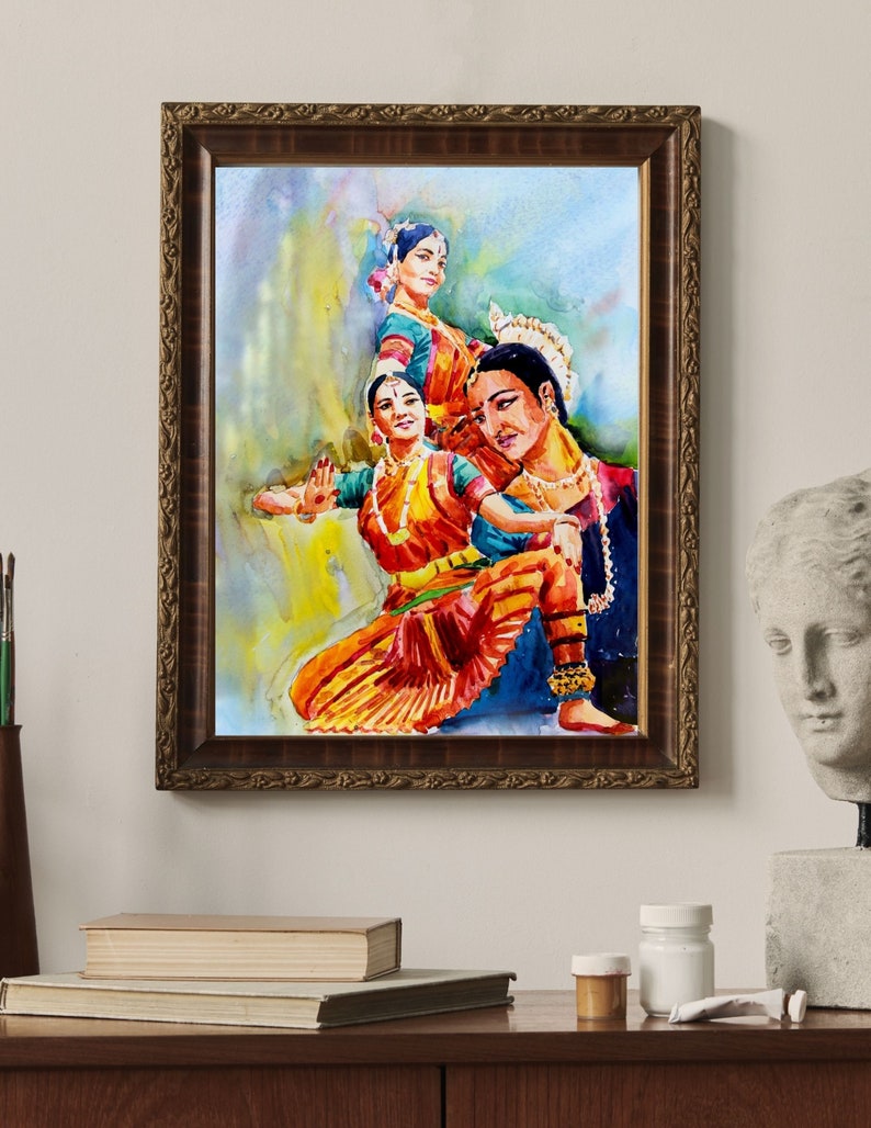 Indian Dance Watercolor Art | South Indian Dance Art | Desi Art ...