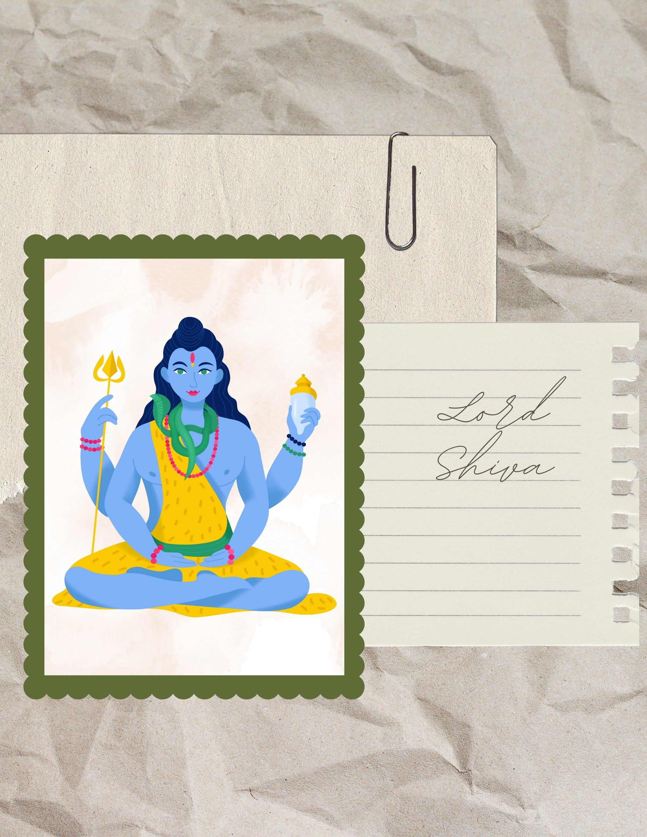 Lord Shiva Illustration: Hindu God Art Print (digital Download) - Etsy