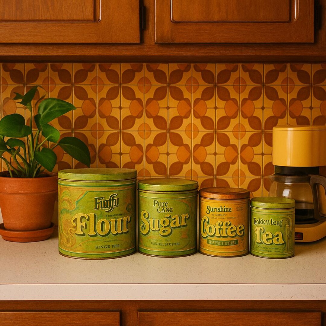 Vintage Ballonoff Canister Set: 1970s Retro Kitchen Tins - Etsy
