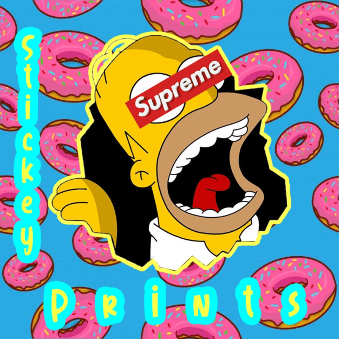 Hypnotized Supreme Homer Simpson Designer Sticker - Etsy