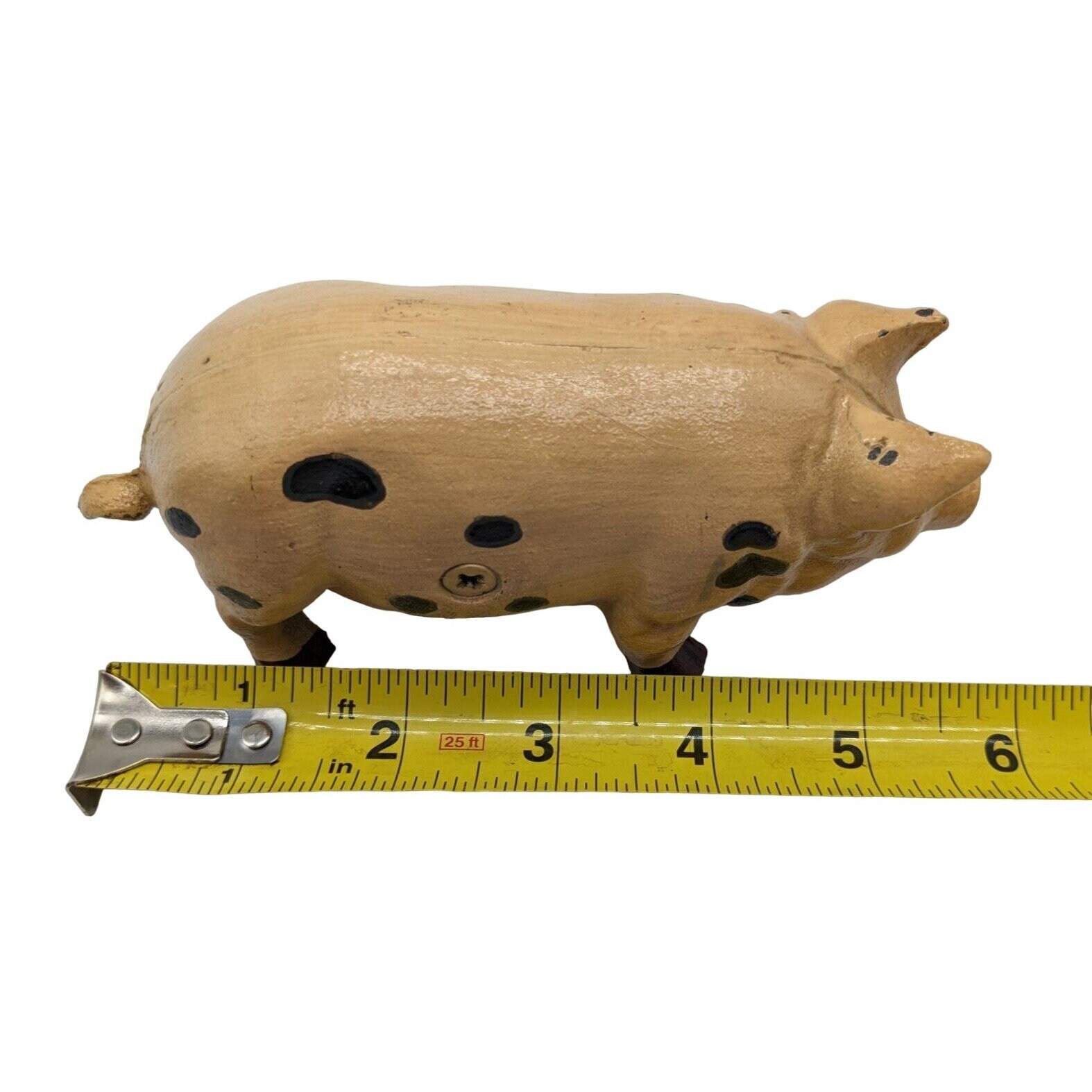 Pig Cast Iron Vintage Door Stop Book End Pet Black Spotted - Etsy
