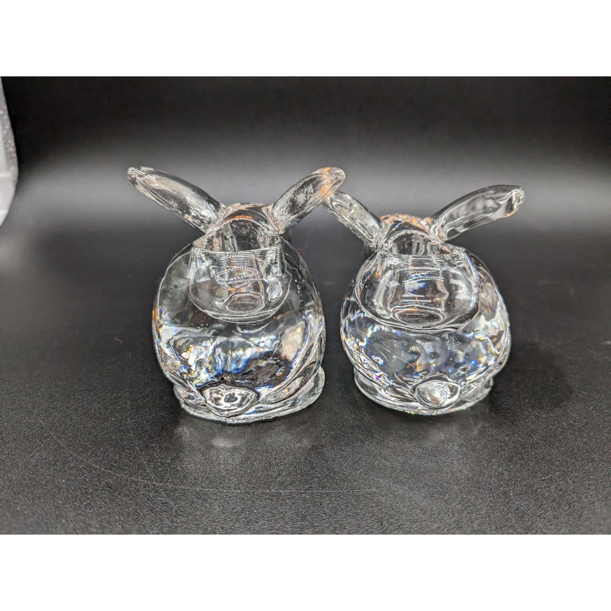 Clear Glass Bunny Taper Candle Holder Small Williams Sonoma - Etsy