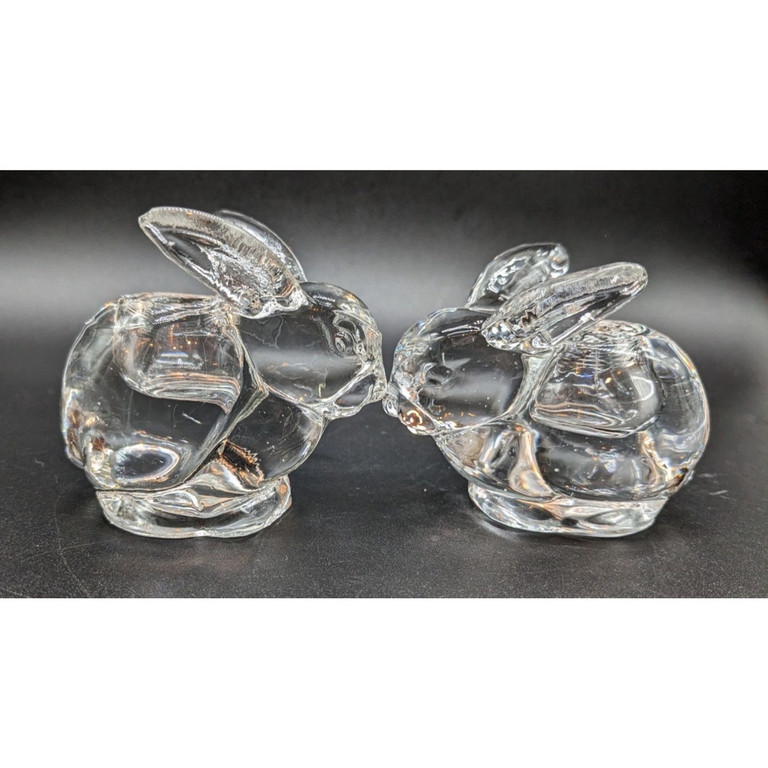 Clear Glass Bunny Taper Candle Holder Small Williams Sonoma - Etsy