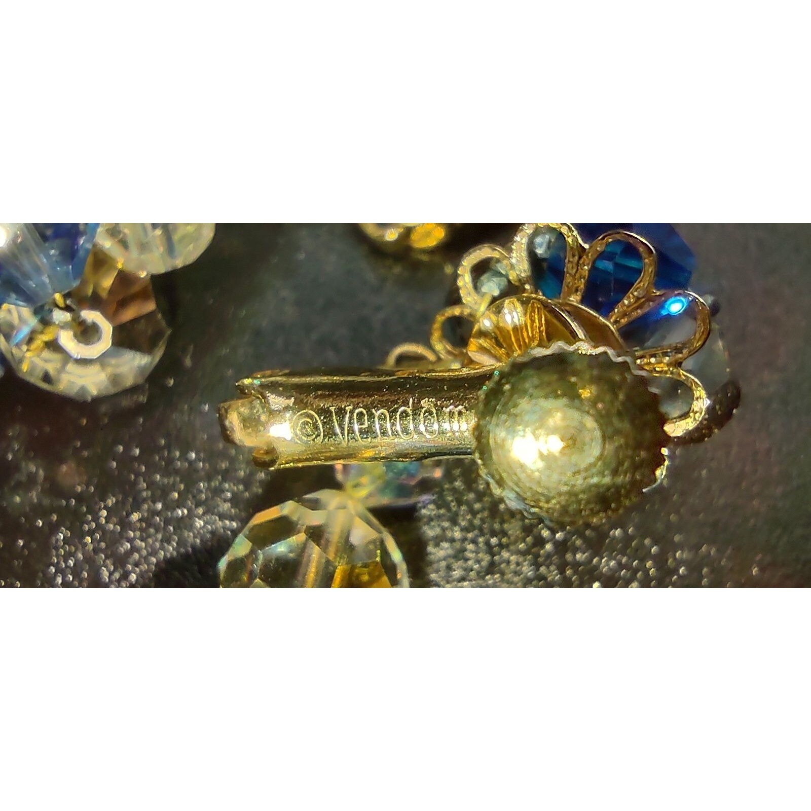 Earrings Vendome Clip on With Tightening Screw Glass Vintage - Etsy