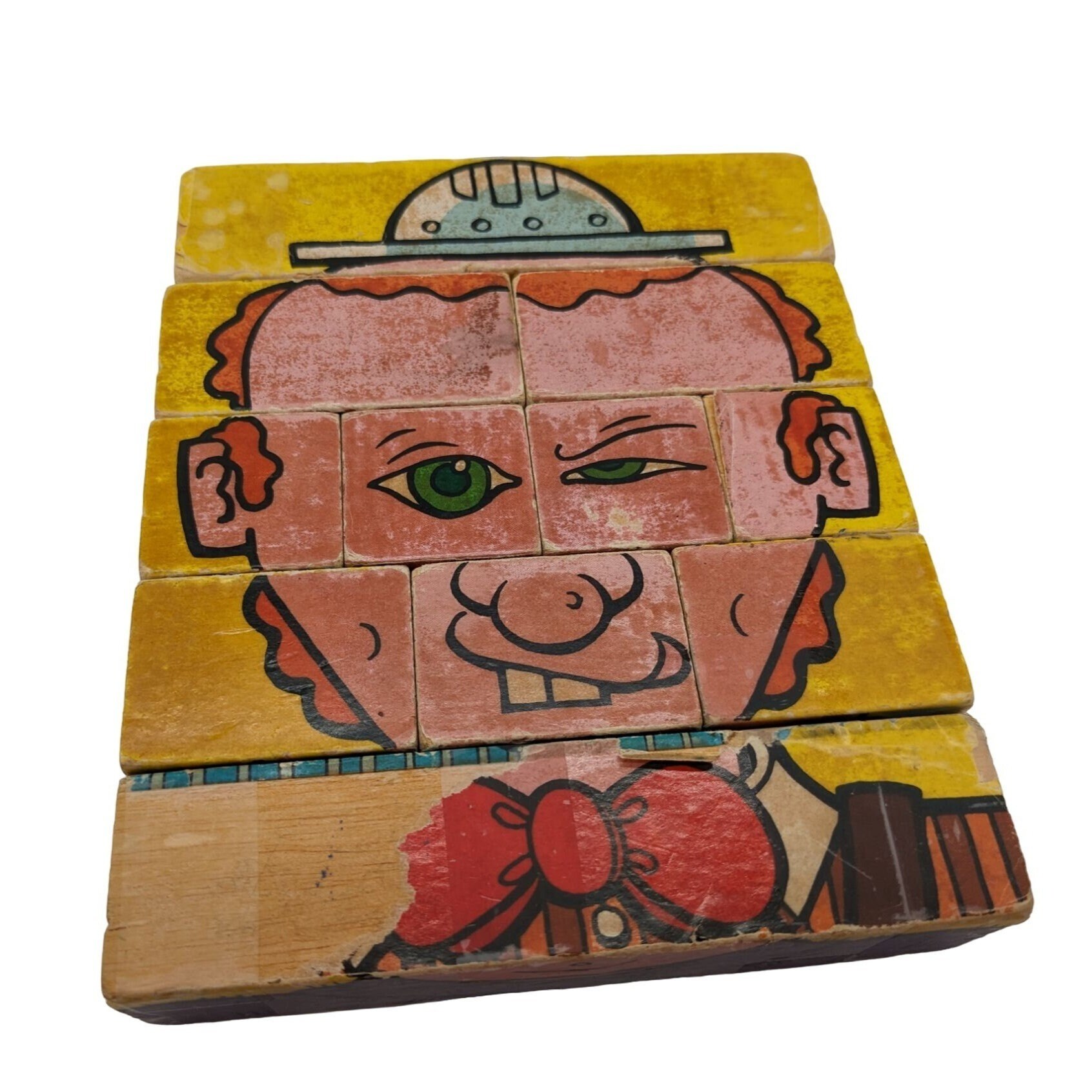 Wooden Blocks Changeable Charlie Great for Children Hats Ears Eyes Nose ...