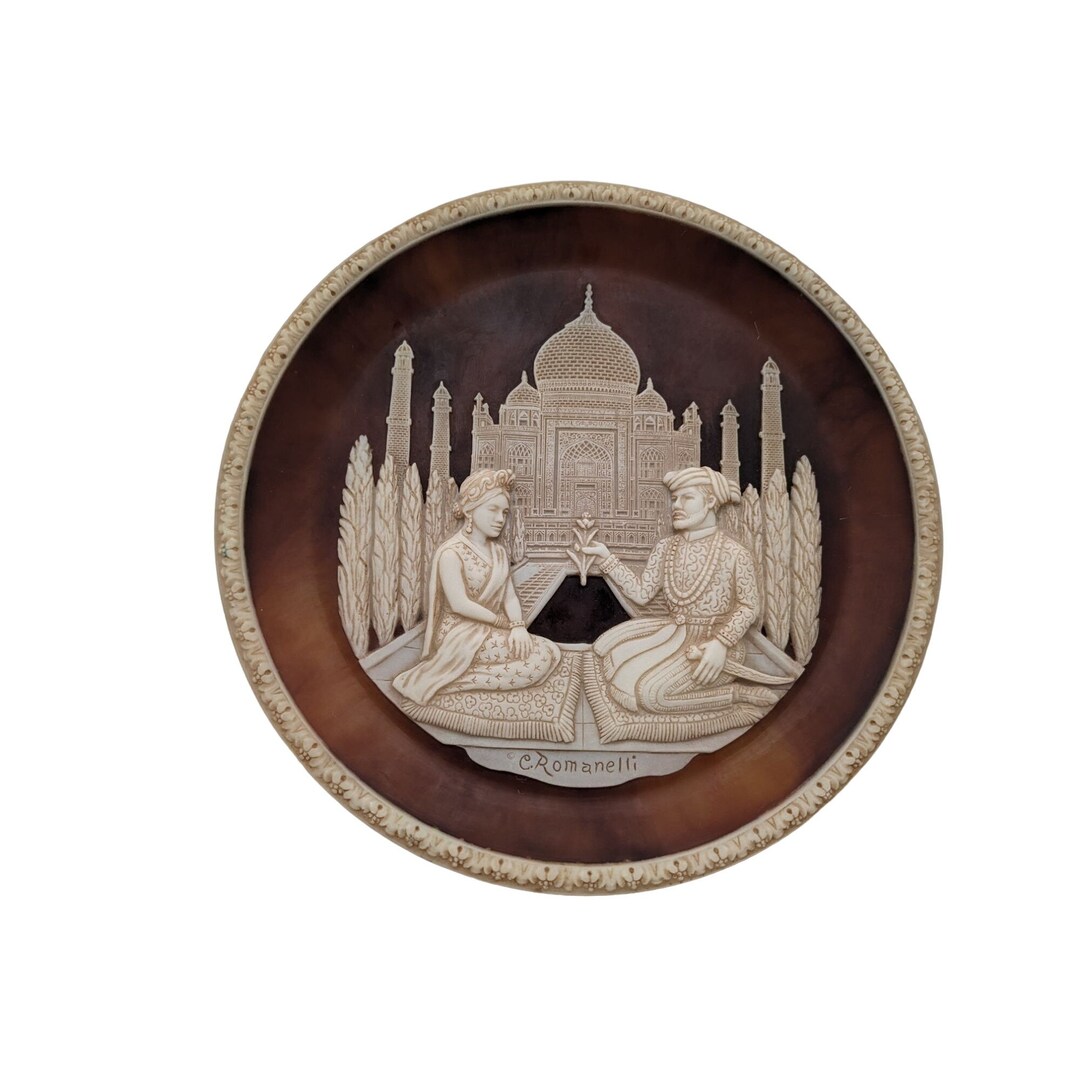 Taj Mahal Lovers Incolay Studios of California Plate Carl Romanelli ...