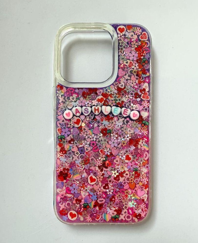 Cupid’s Sparkle Resin Phone Case: Valentine's Day Glitter - Etsy