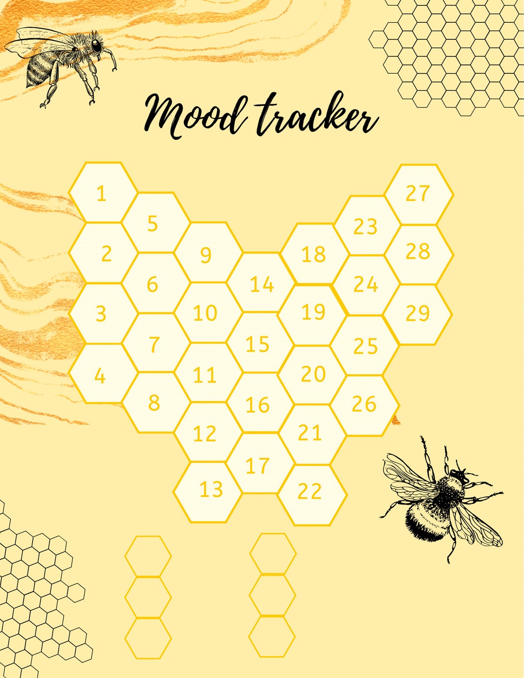 Honey Bee Mood Tracker - Etsy