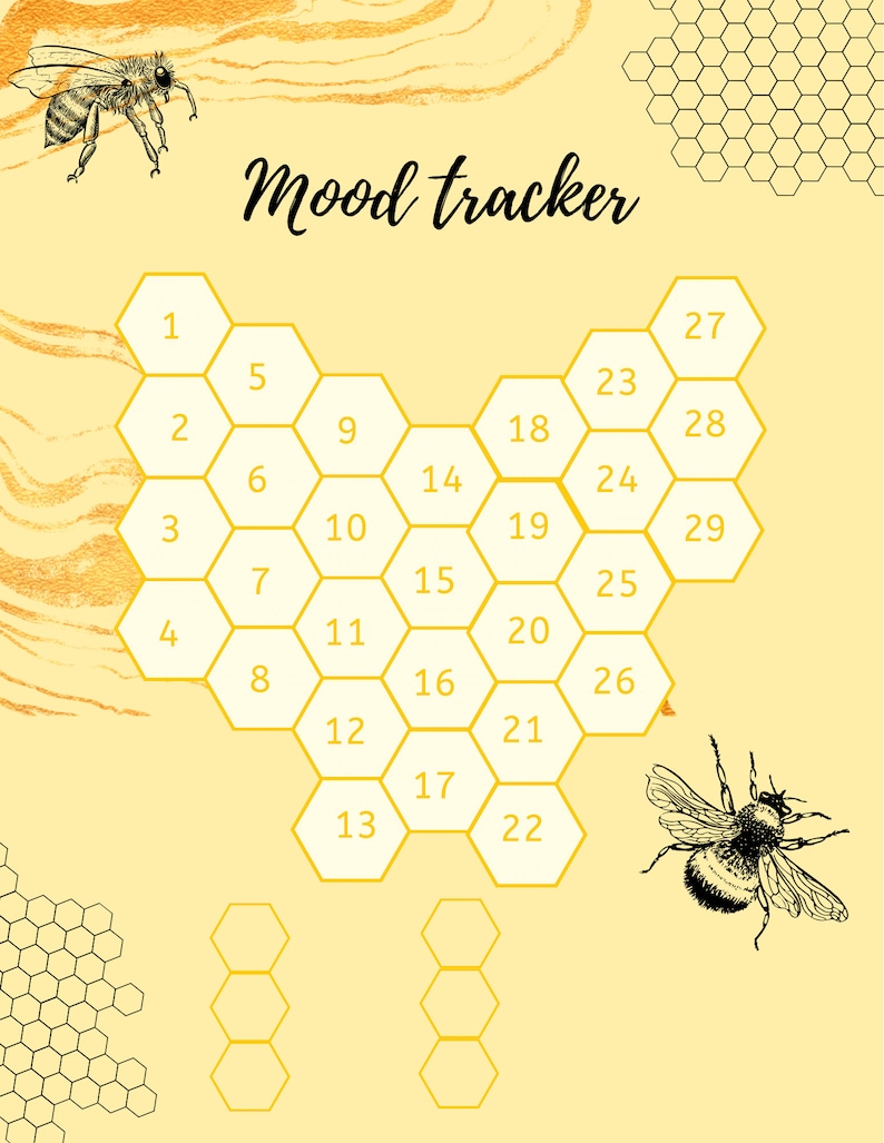 Honey Bee Mood Tracker - Etsy