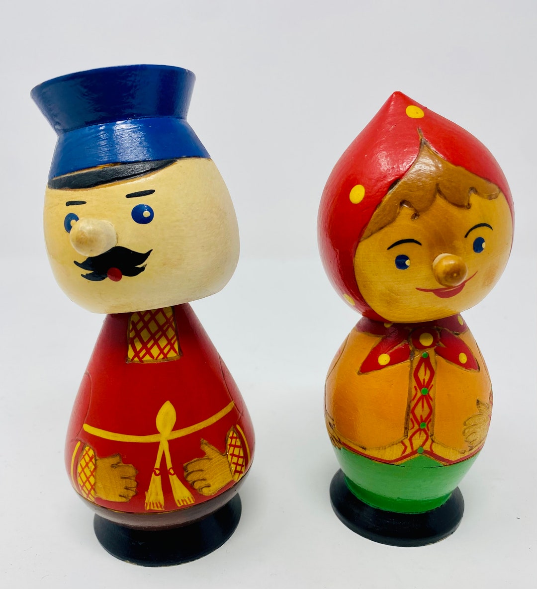 Vintage Wooden Nodder Bobblehead Dolls From the USSR - Etsy