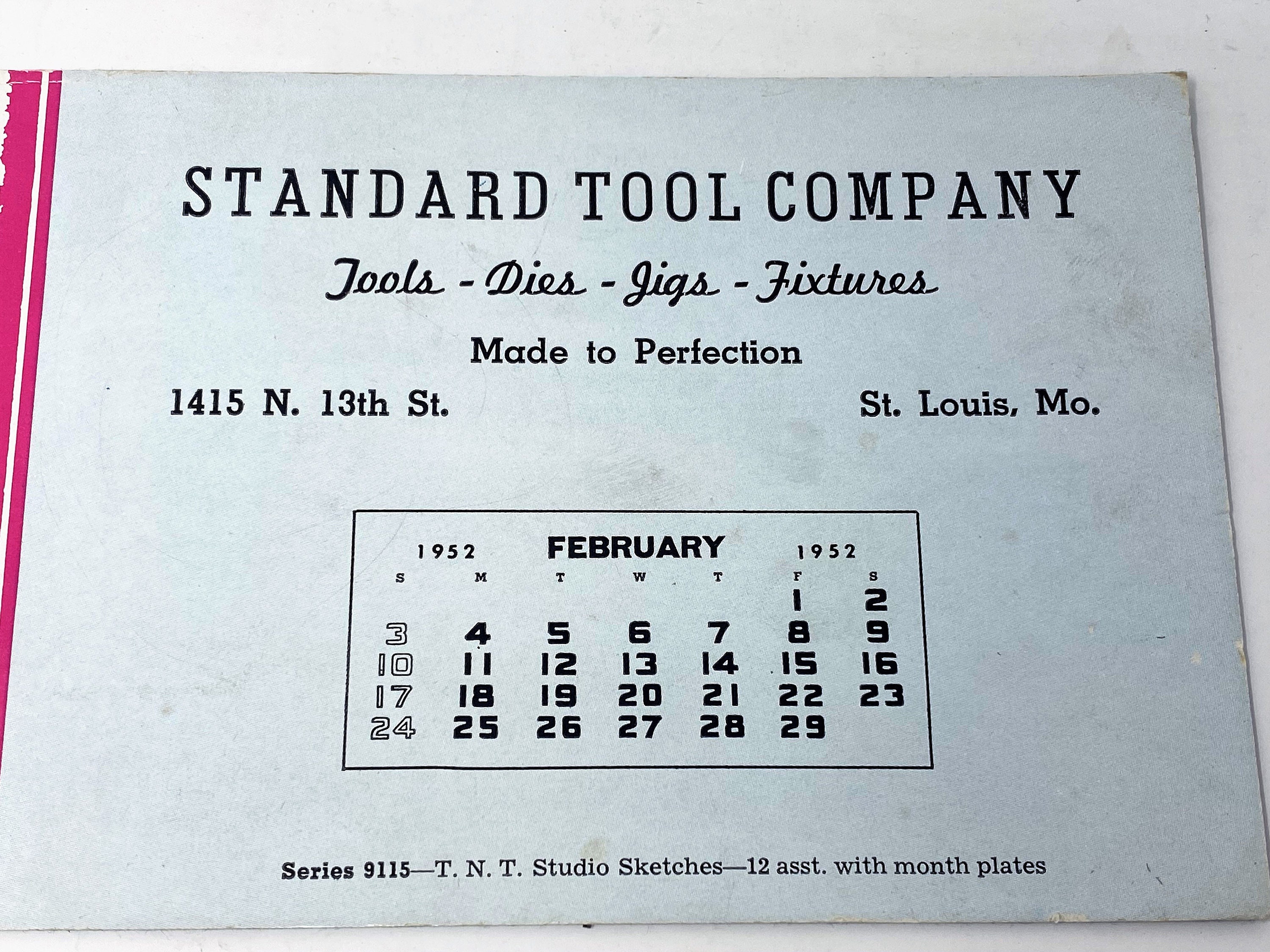 Vintage 1952 Calendar Blotter Pinup Girl Calendars Standard Tool ...