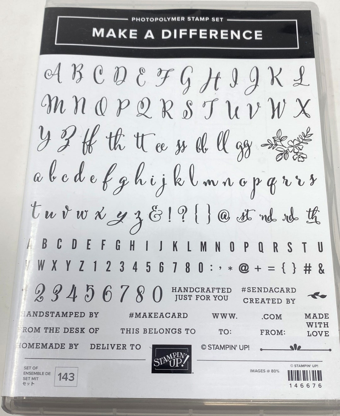 Stampin Up Make a Difference, Alphanumeric Stamp Set, New in Open Box ...