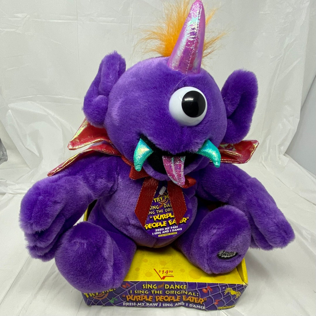 Vintage One Eyed Purple People Eater Halloween 12" Plush, Sings and ...