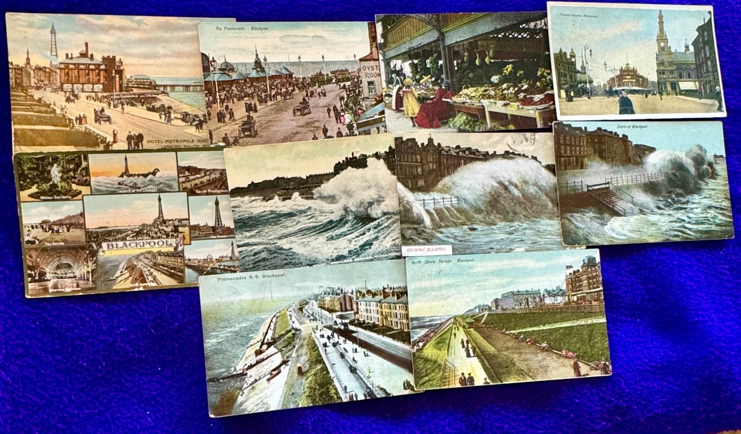 Ten Antique Color Blackpool England Postcards - Etsy
