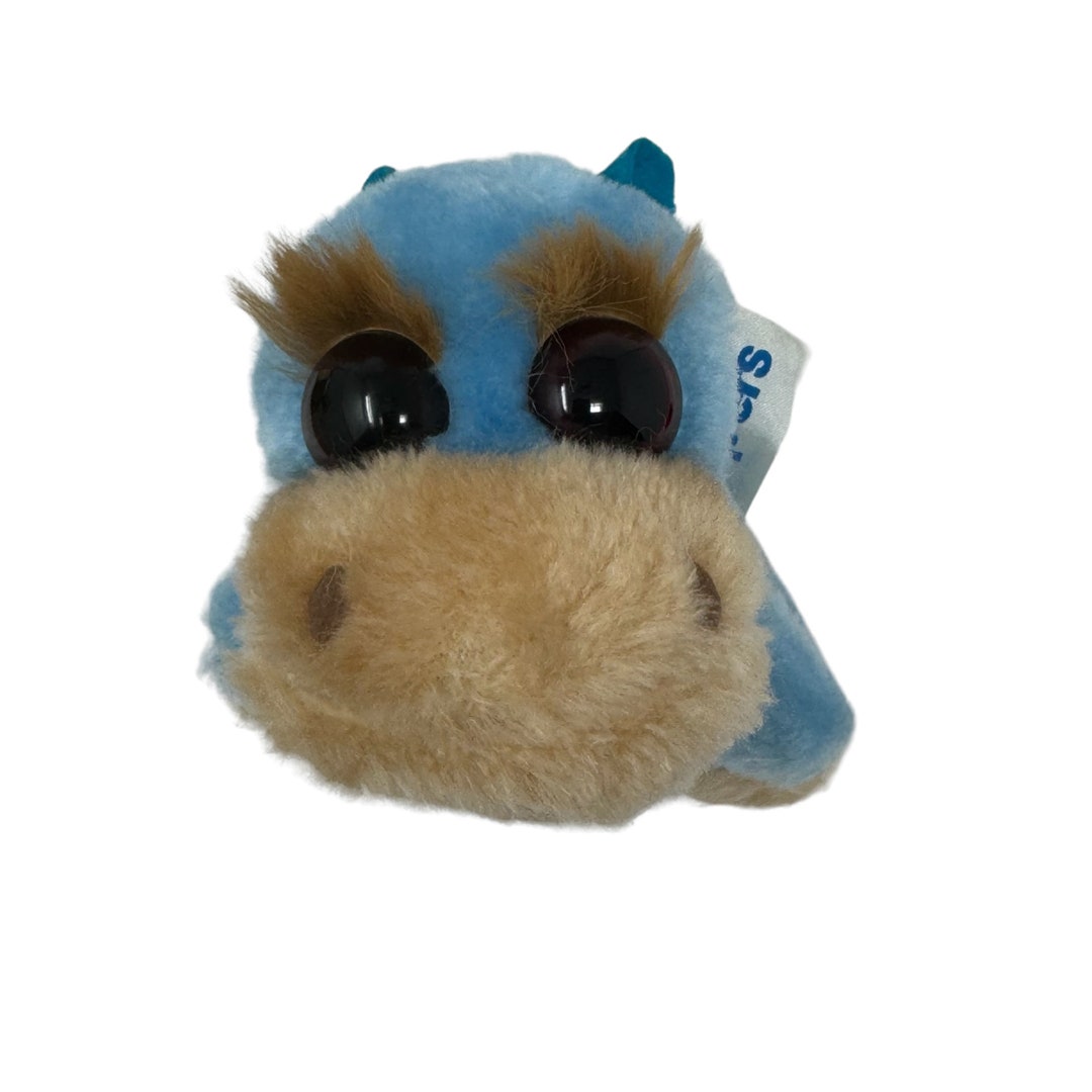 Vintage Russ Berrie Peepers Hippo Plush Blue W/ Big Eyes Beanbag Bottom ...