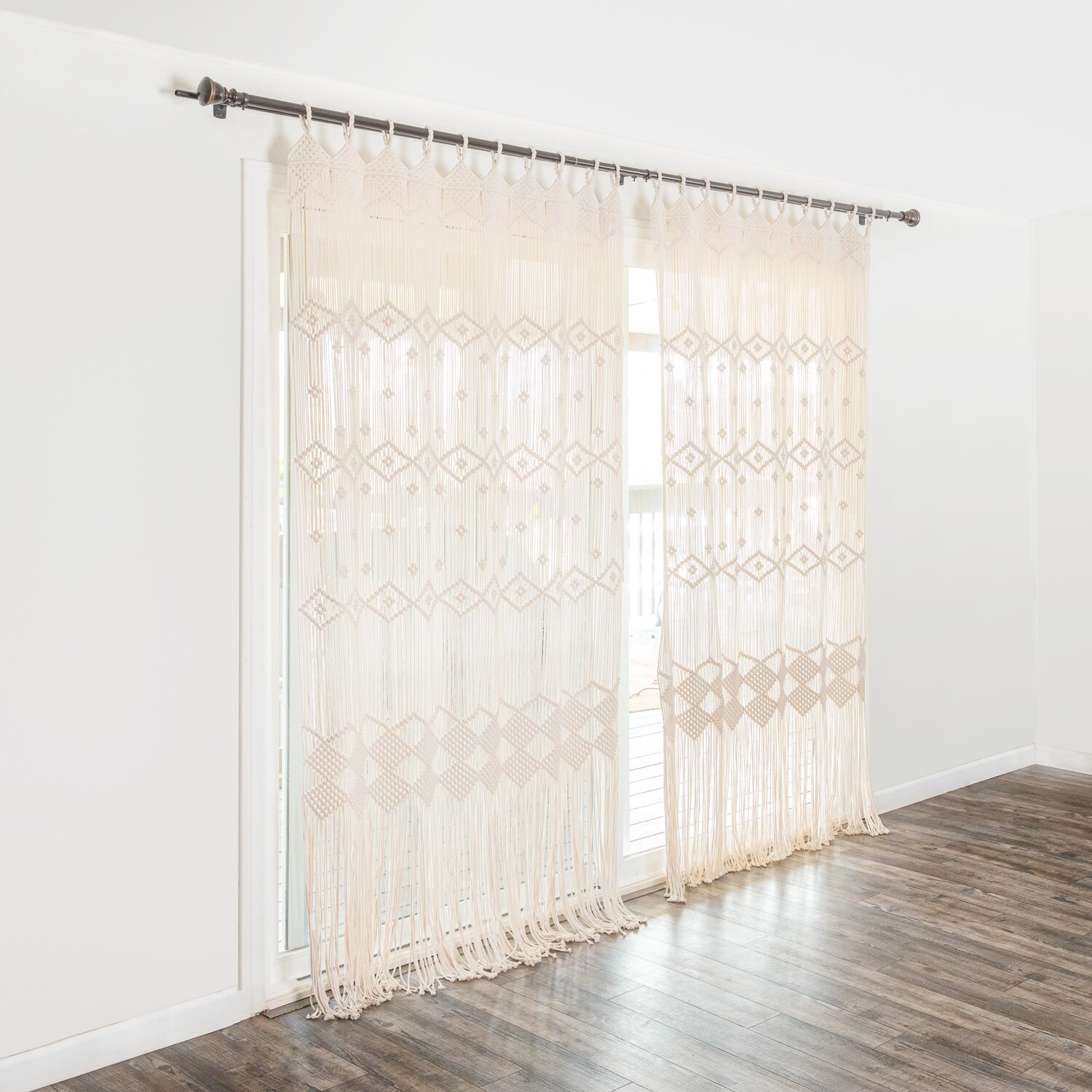 Moonbae Macrame Extra Large Window/sliding Glass Door Curtains Boho ...