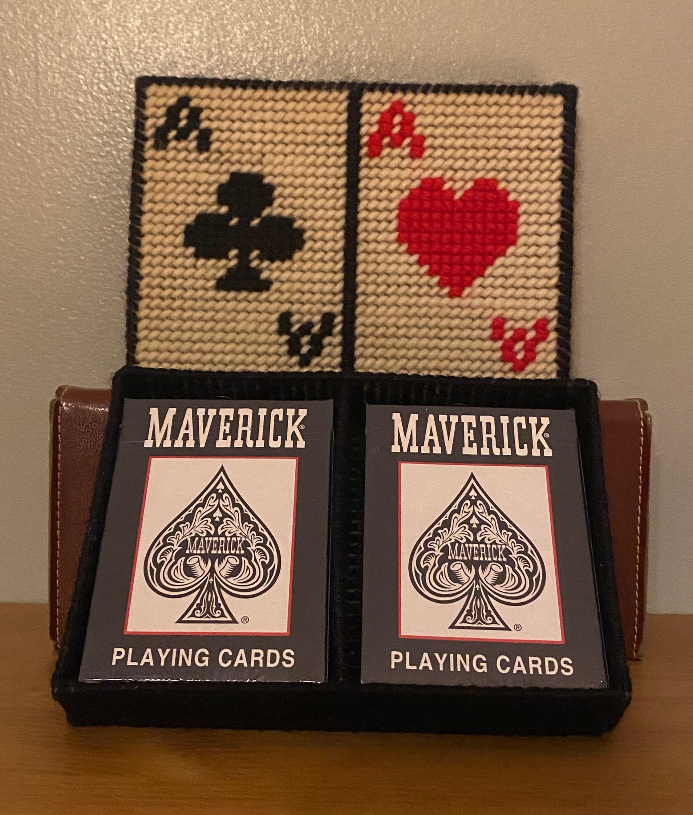 Vintage Double Playing Cards Holder With 2 Packs 2010 MAVERICK Cards No ...