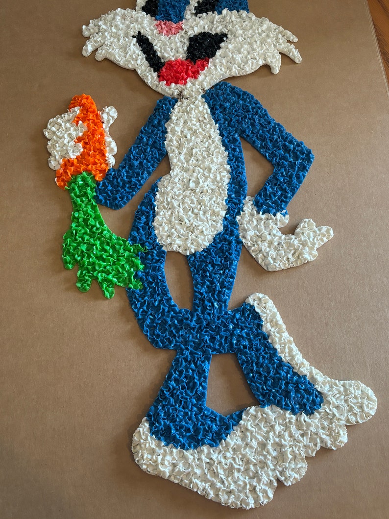 VTG 1970s Lg Warner Bros Looney Tunes 2 Piece Bugs Bunny Melted Plastic ...