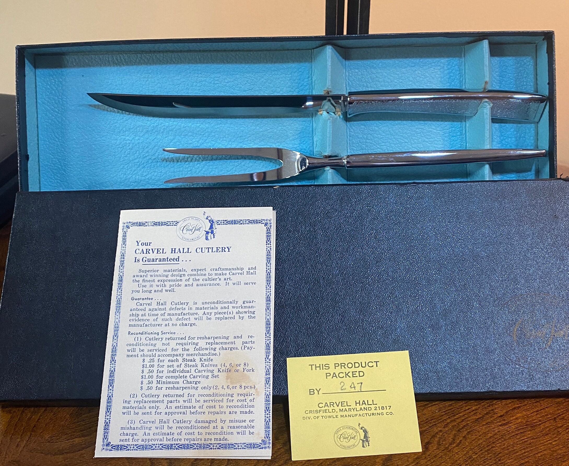 Beautiful Vintage Carvel Hall Steelsmiths Great Blades 2 Piece Carving ...