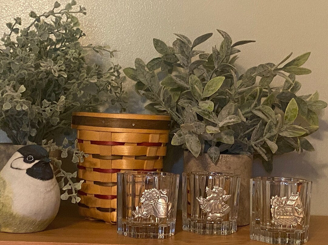 Vintage Longaberger Clear Glass Crystal Votive Candle Holders With ...