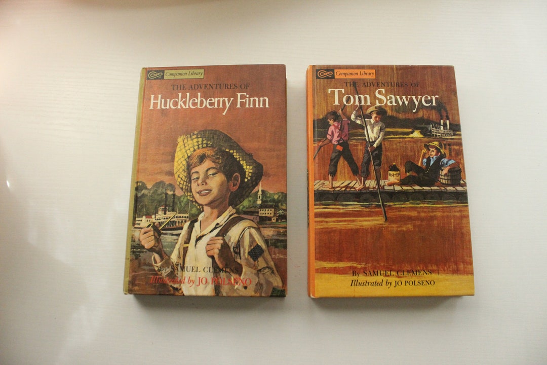 The Adventures of Tom Sawyer, Huckleberry Finn 2 Books, Samuel Clemens ...