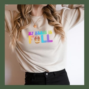 My Brain is Full SVG | Funny Brain Overload Digital Rainbow Design ...