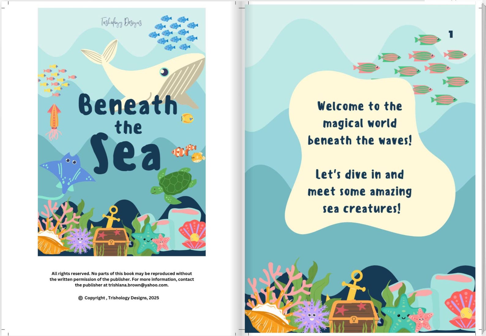 Beneath the Sea, Easy-to-read Sea Animal Book for Kids, Bedtime Story ...