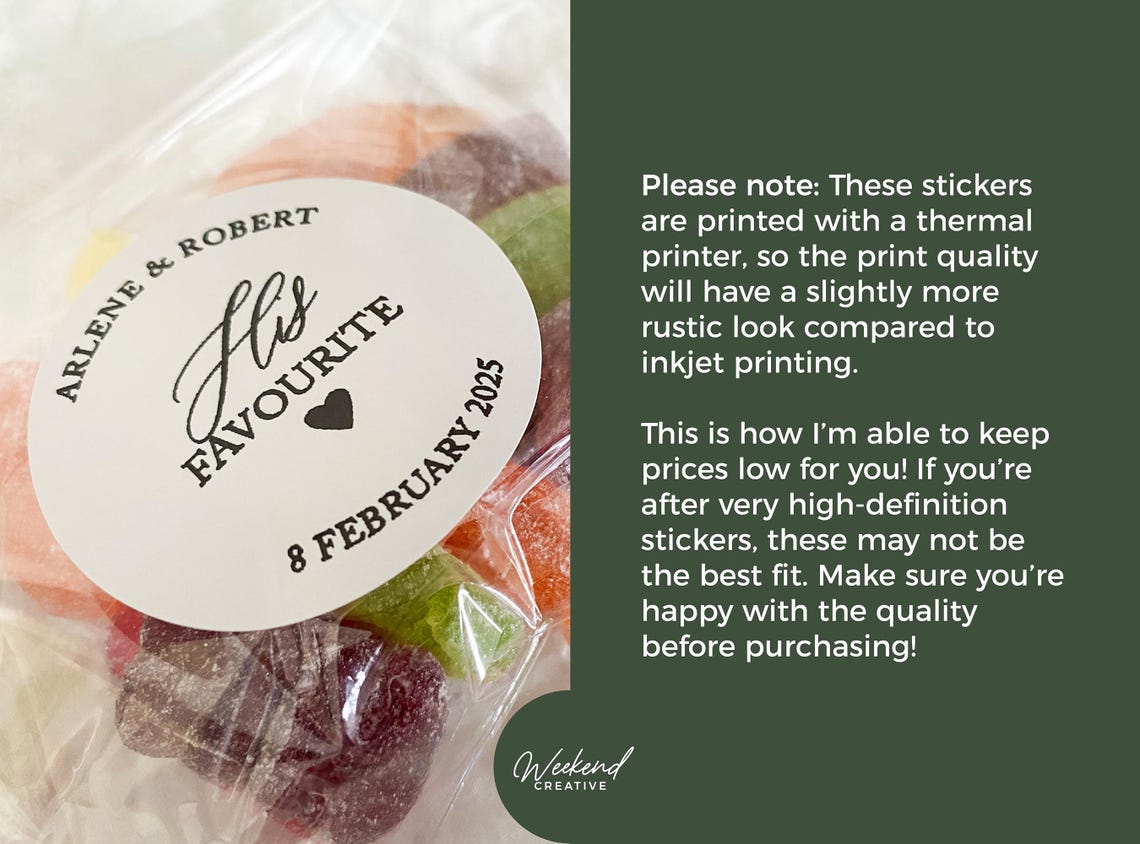 Custom His & Her Favourite Stickers | Custom Wedding Stickers ...