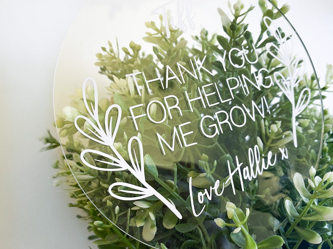 Personalised Planter Stick | Custom Plant Pot Stick | Teacher Thank You ...