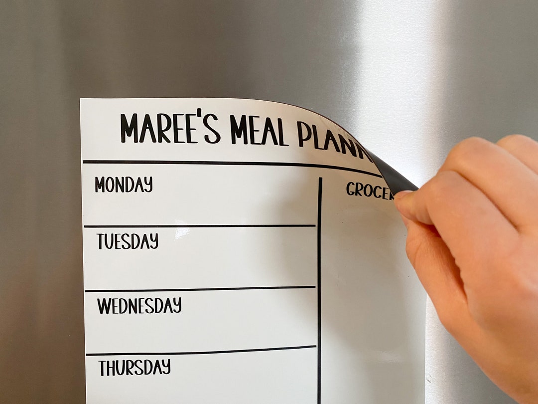 Custom Weekly Meal Planner Magnetic Whiteboard Calendar - Etsy