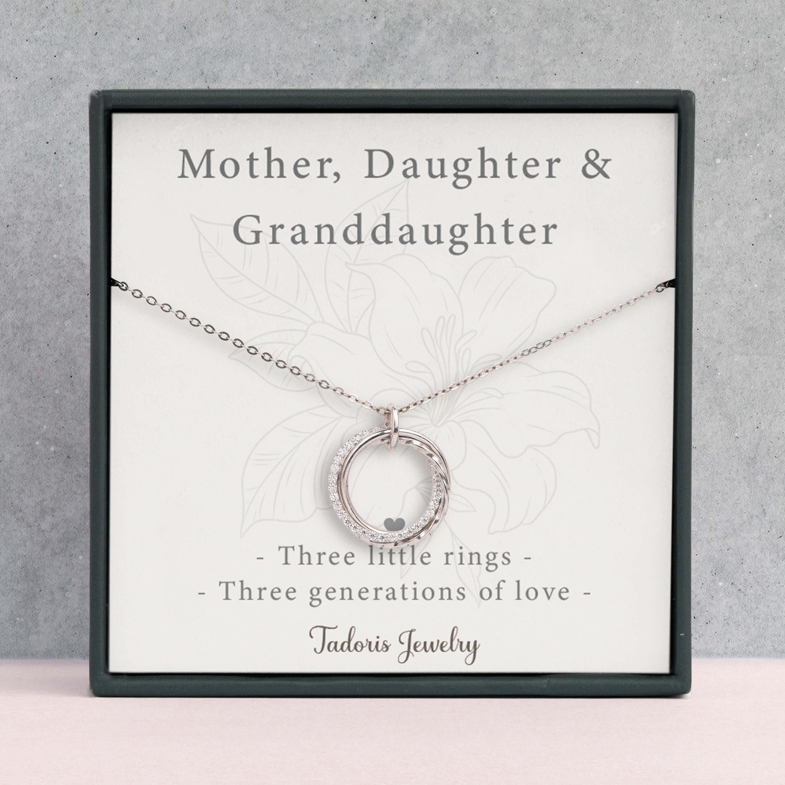 Three Generation Necklace Three Rings for Grandmother, Mother ...