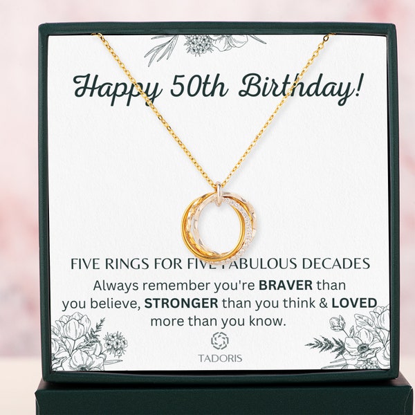 50th Birthday Stone Necklace - Etsy