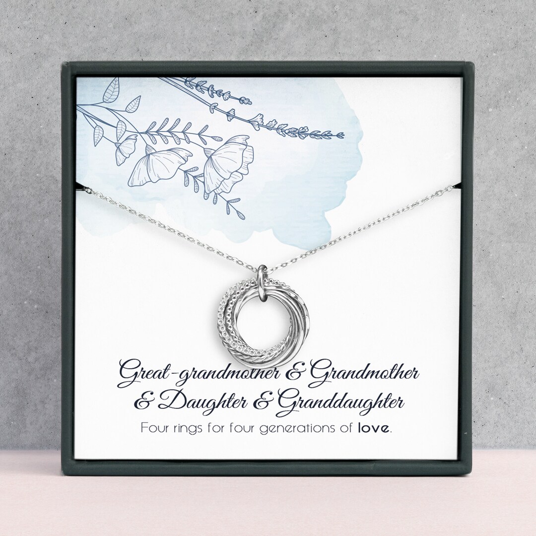 Personalized 4 Generations Necklace Heartfelt Gift for Great Grandma ...
