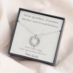 Personalized 4 Generations Necklace Heartfelt Gift for Great Grandma ...