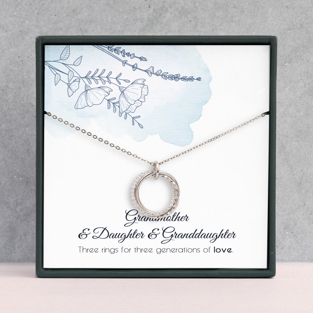 Three Generation Necklace Three Rings for Grandmother, Daughter ...