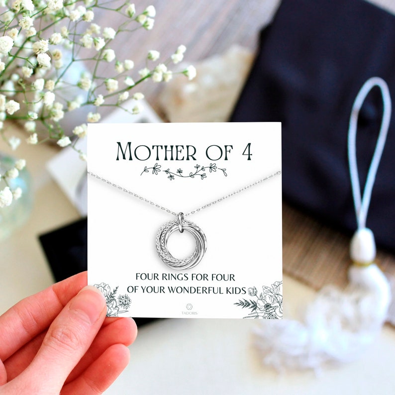 Mutter von vier Halskette, Mutter von 4 Geschenk, Mutter von Söhnen ...