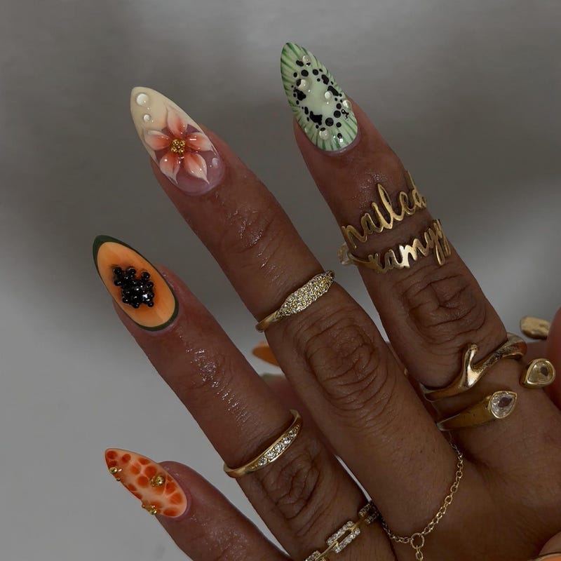 3d Citrus Nails - Etsy