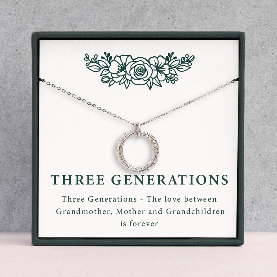 Three Generation Necklace Three Rings for Grandmother, Mother ...