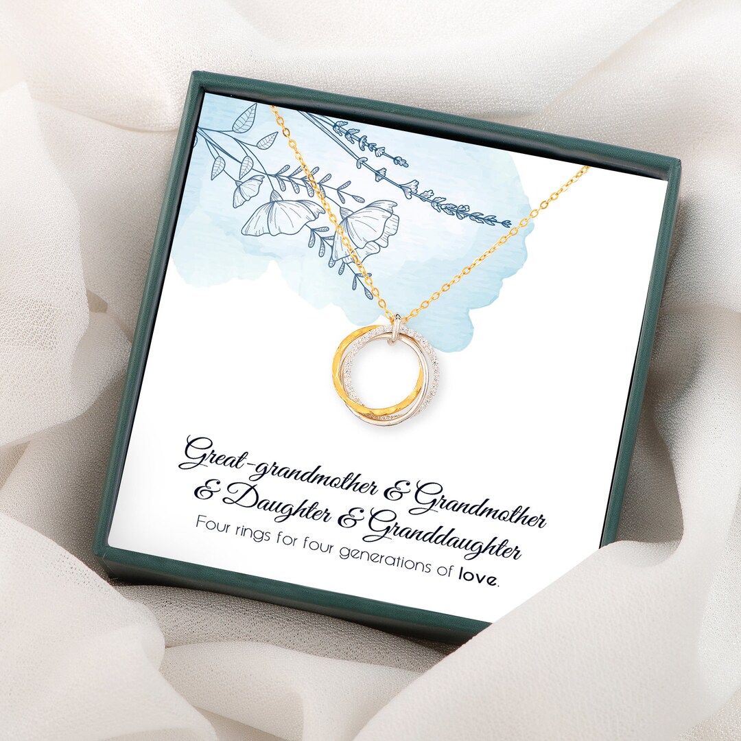 Three Generation Necklace Three Rings for Grandmother, Mother ...