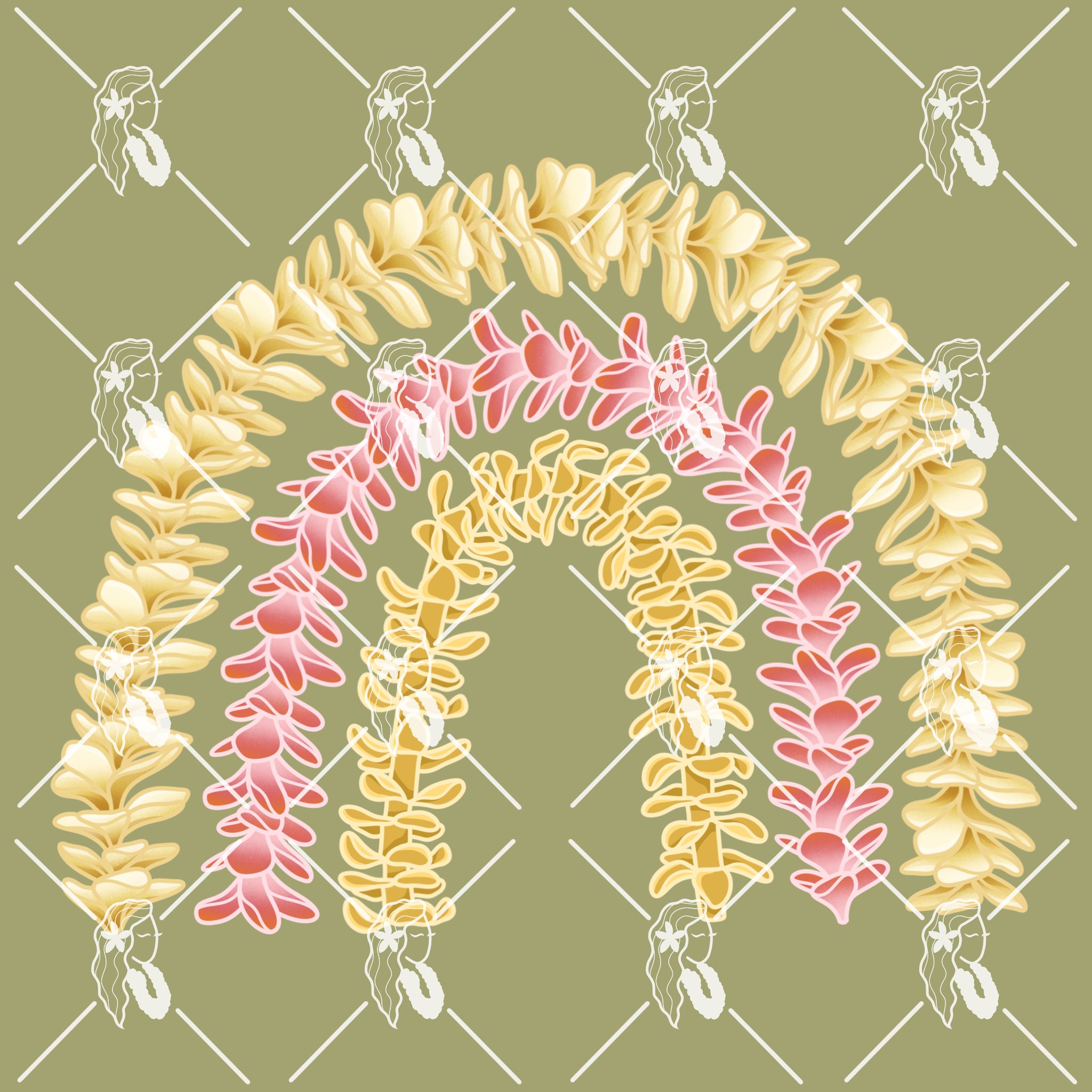 Lei Sticker, Sticker PNG, Summer Design, Lei Design, Hawai’i Lei - Etsy