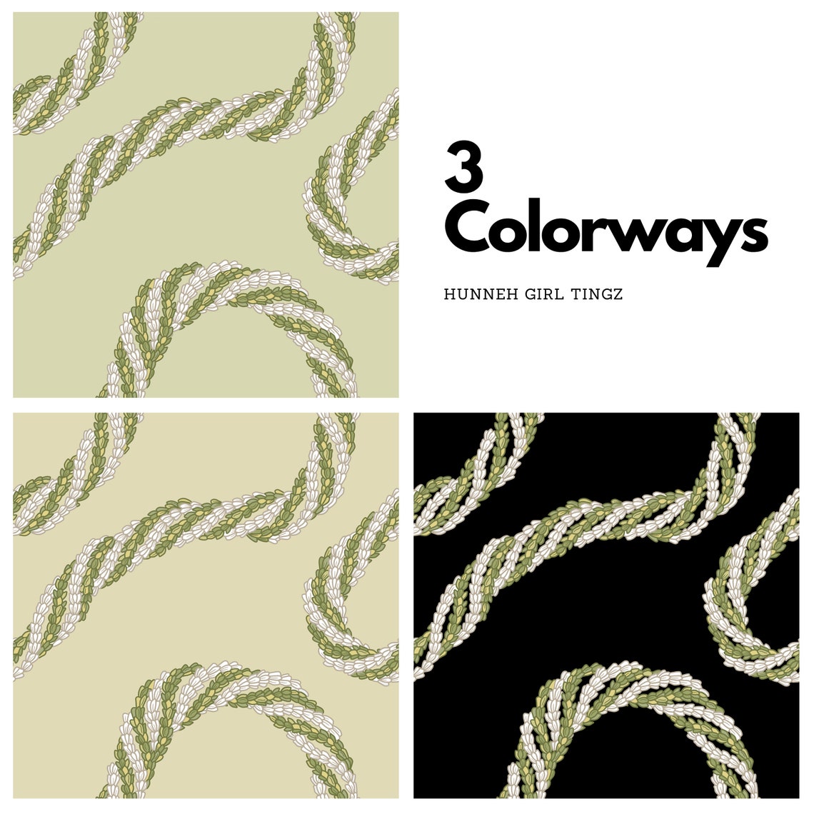 Seamless Pattern, Pikake, Pakalana, Lei Design, Summer Pattern ...