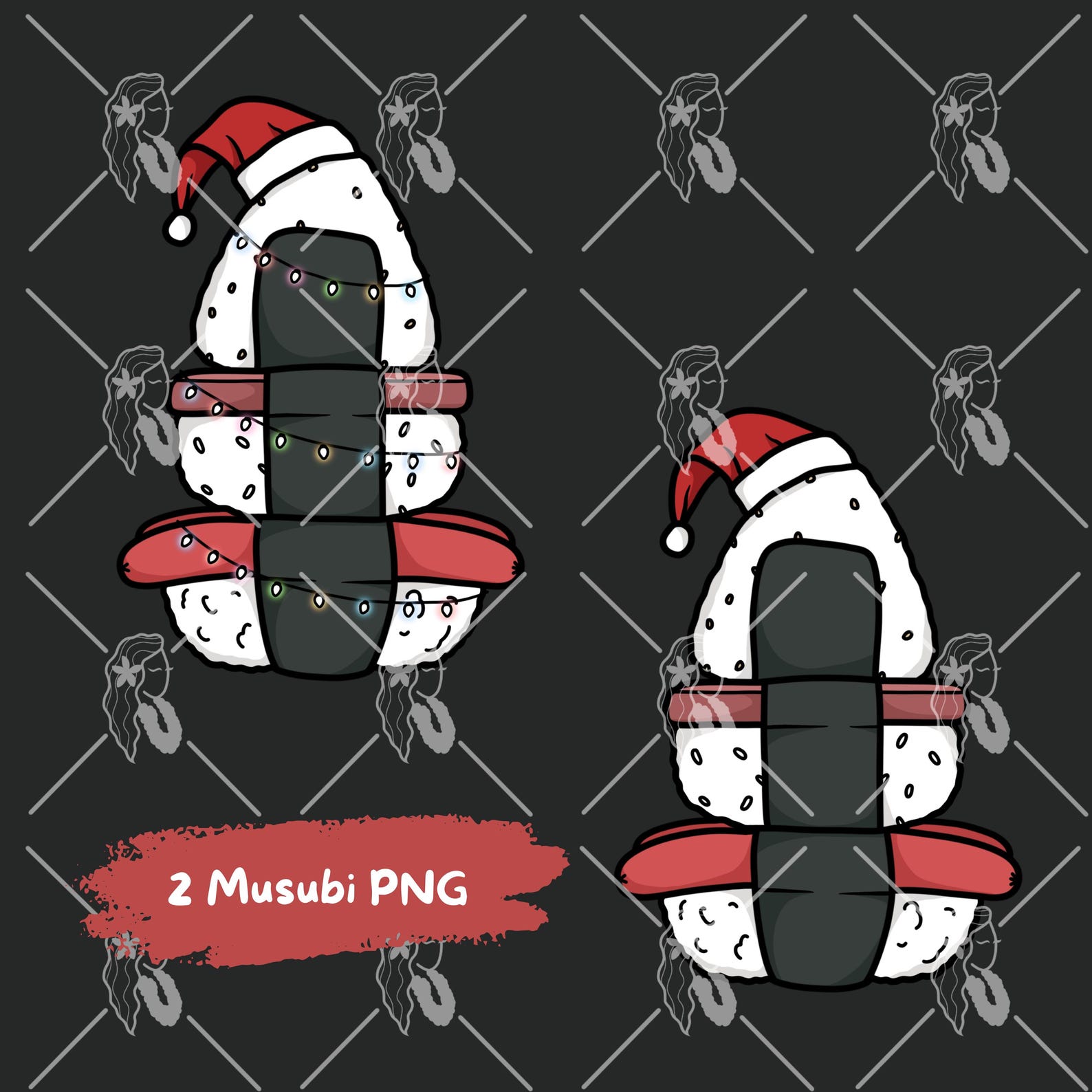 Christmas PNG, Musubi PNG, Christmas Design, T-shirt PNG, Christmas ...