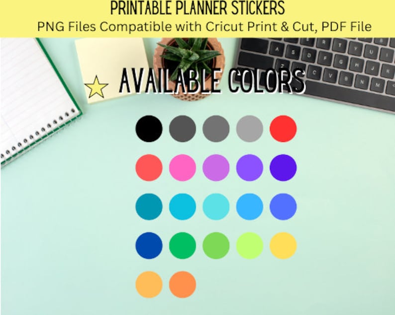 Printable Basic Color Square Boxes Planner Stickers - Etsy