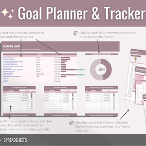 2024 Digital Planner & Goal Tracker Spreadsheet Template for Google ...